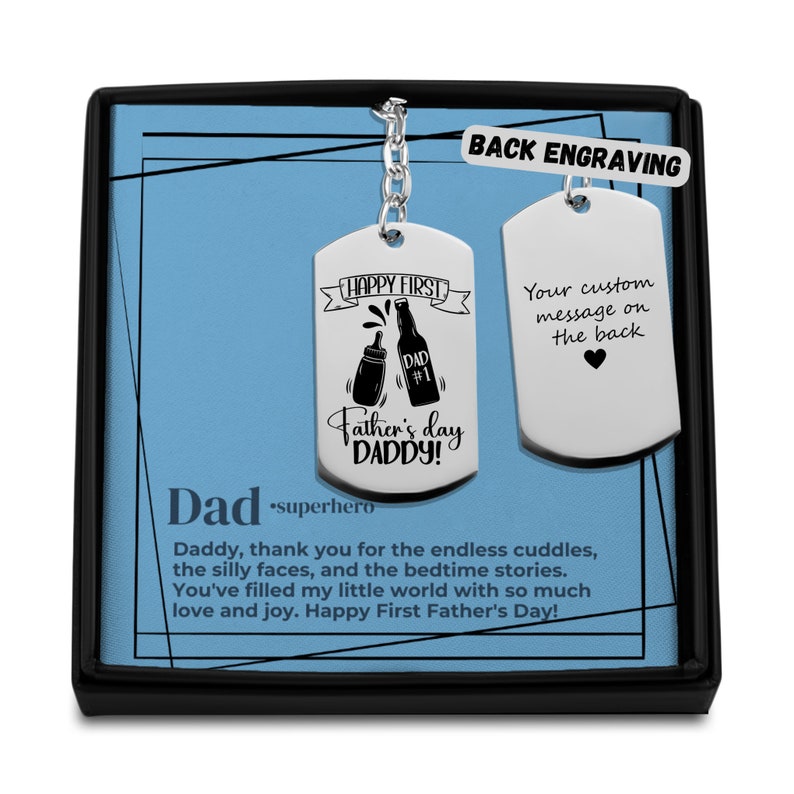 Happy First Father's Day Personalized Keychain, First Father Dad Gift ...