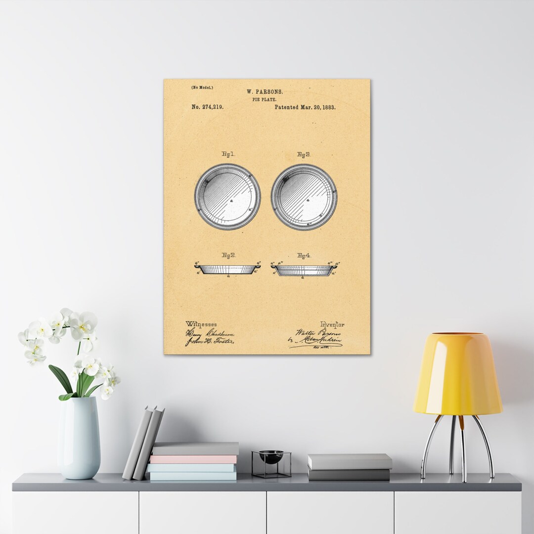 Pie Plate Patent Art | Framed Canvas Print | Fun & Unique Wall ...