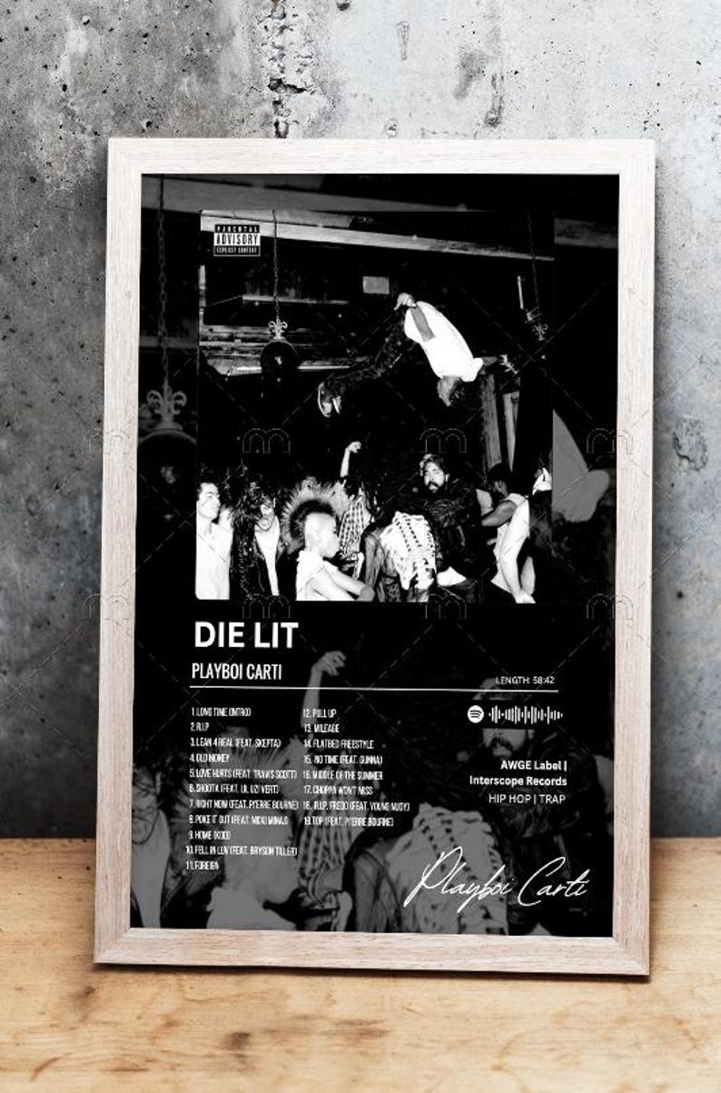 DIE LIT - Playboi Carti - Album Cover Poster - Etsy
