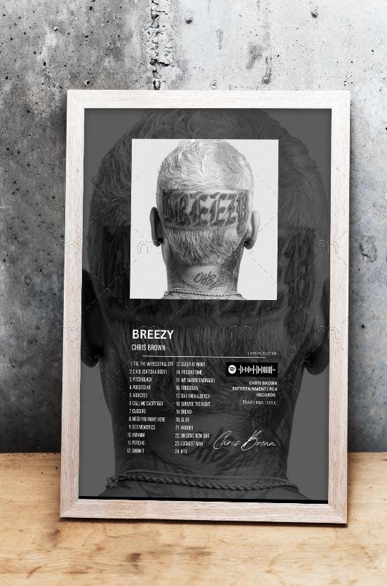 Chris Brown - Breezy - Album Cover Poster - Etsy
