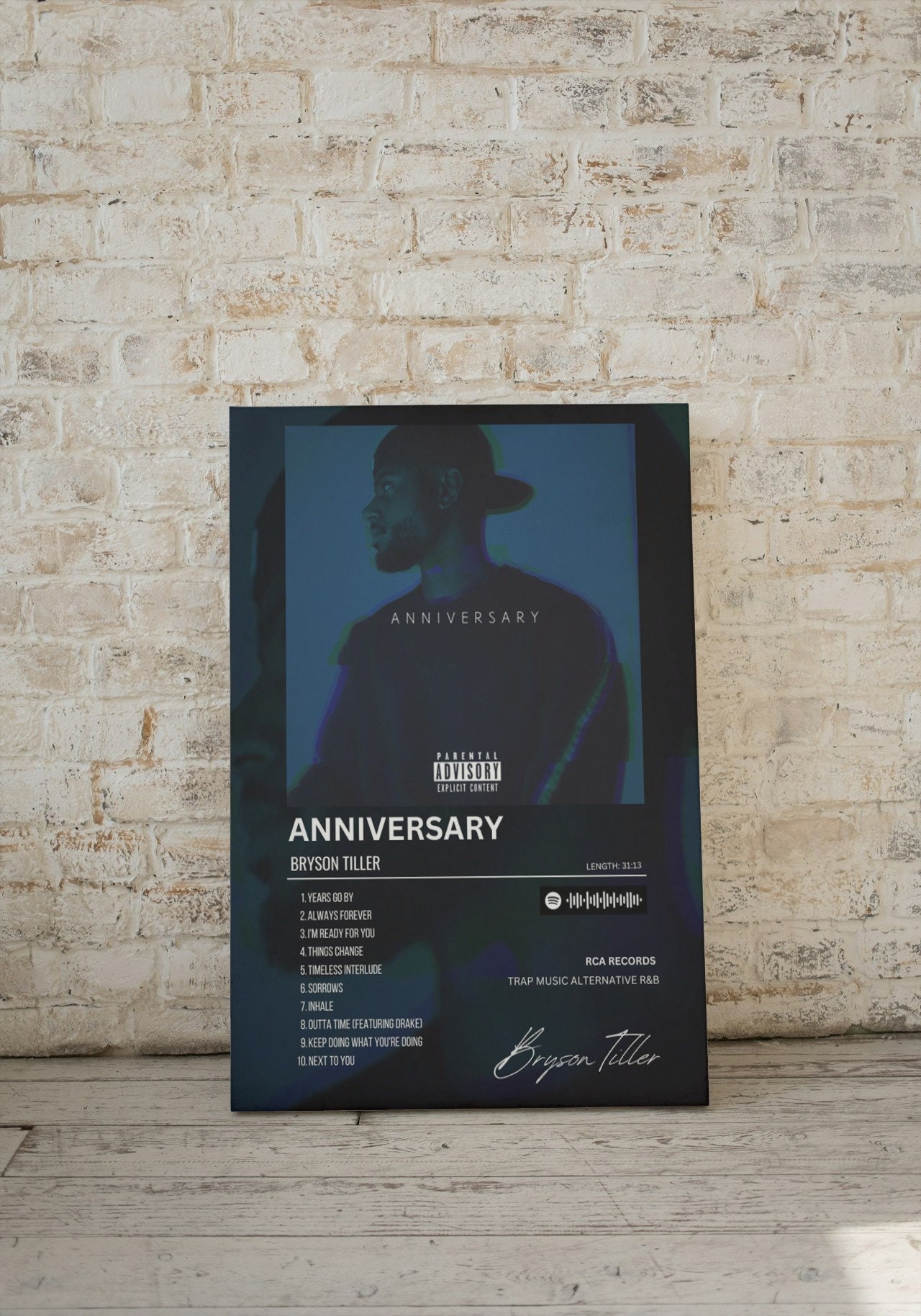 Bryson Tiller - Anniversary - Album Cover Poster - Etsy