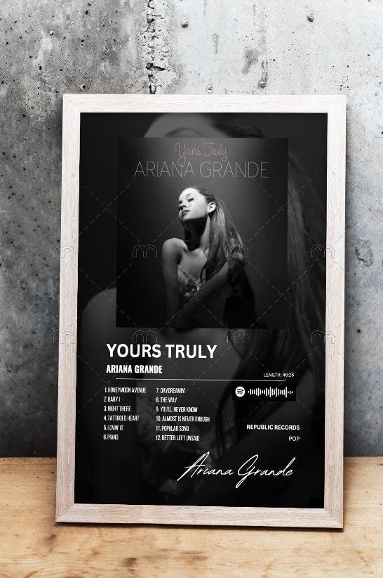 Ariana Grande - YOURS TRULY - Album Cover Poster - Etsy