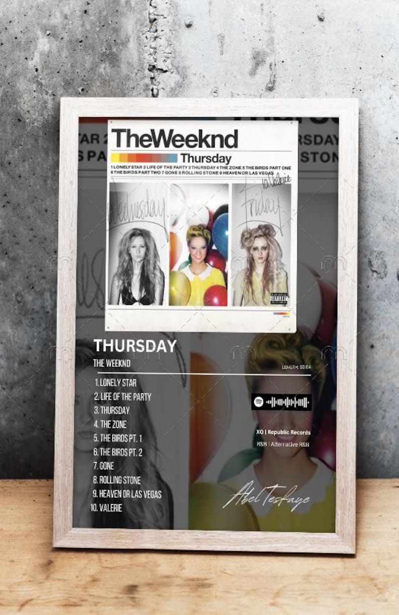 THURSDAY - the Weeknd - Album Cover Poster - Etsy