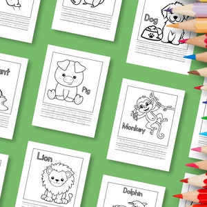 Fun Mammal Coloring Tracing Worksheets Educational Activity for ...