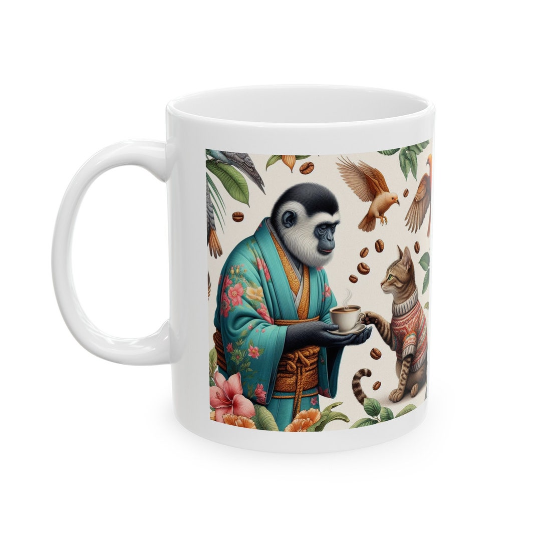 Original Coffee Mug Art, Ceramic Coffee Mugs 11oz, 15oz, Animal ...