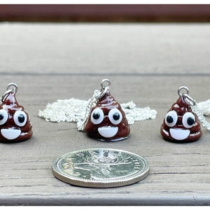 Miniature Polymer Clay Poop Emoji Necklace (teeny-tiny) - Etsy