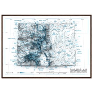 Colorado, USA Hydrologic Map - Etsy