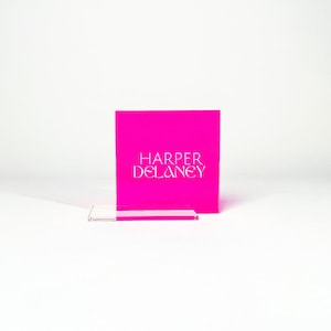 Pink Fluorescent Place Cards | Neon Acrylic Seating Cards for Weddings ...