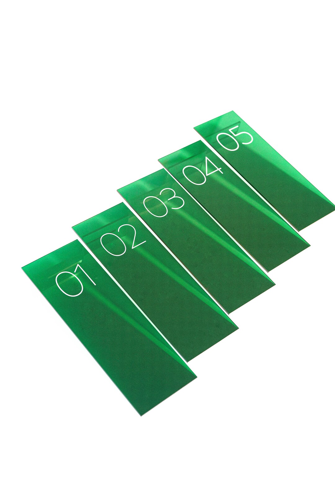 Custom Emerald Green Transparent Table Numbers for Weddings & Events - Etsy