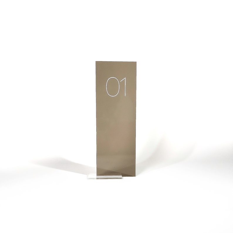 Custom Bronze Transparent Table Numbers | Wedding and Event Decor - Etsy