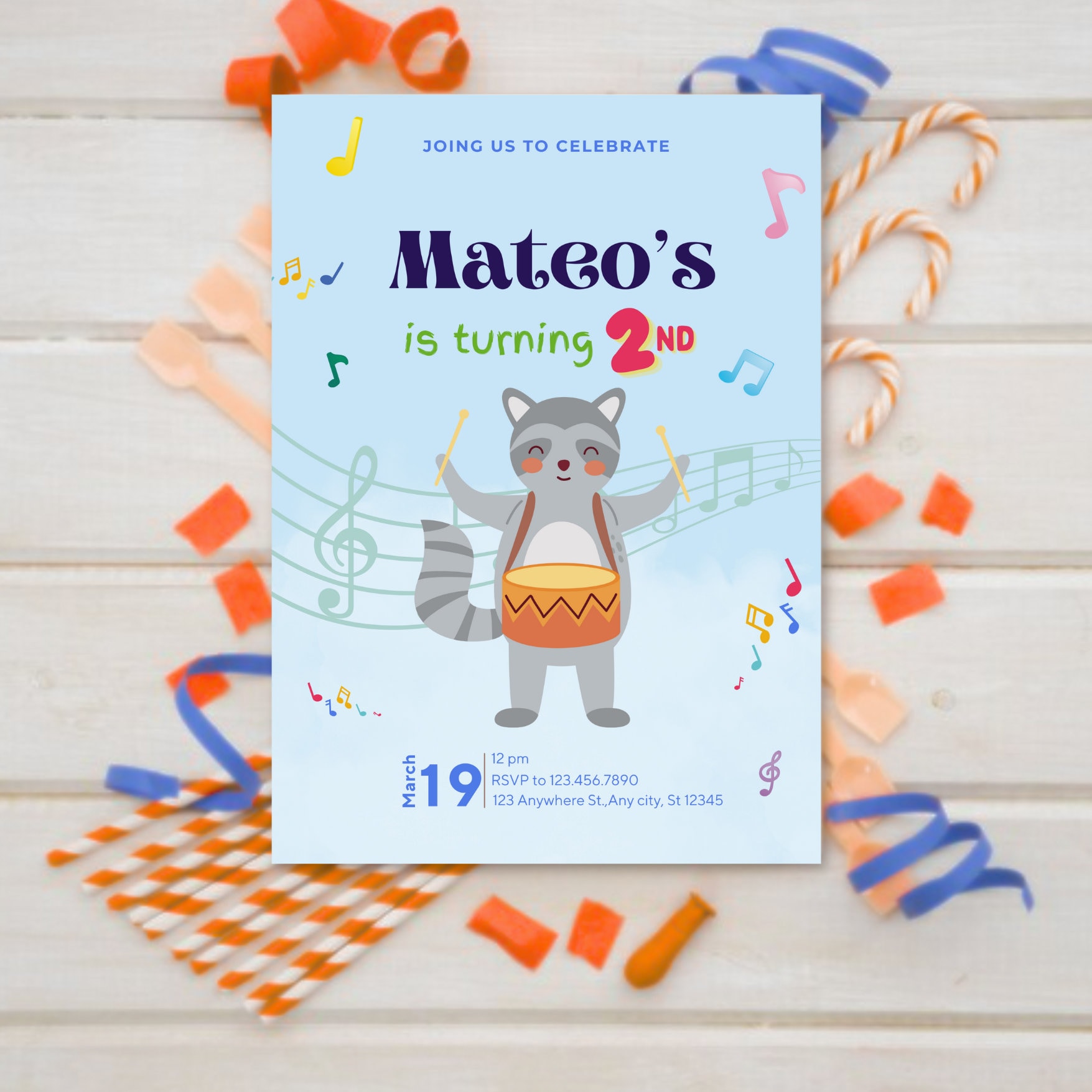 Raccoon Birthday Party Invitation, Woodland Animal Invite, Printable ...