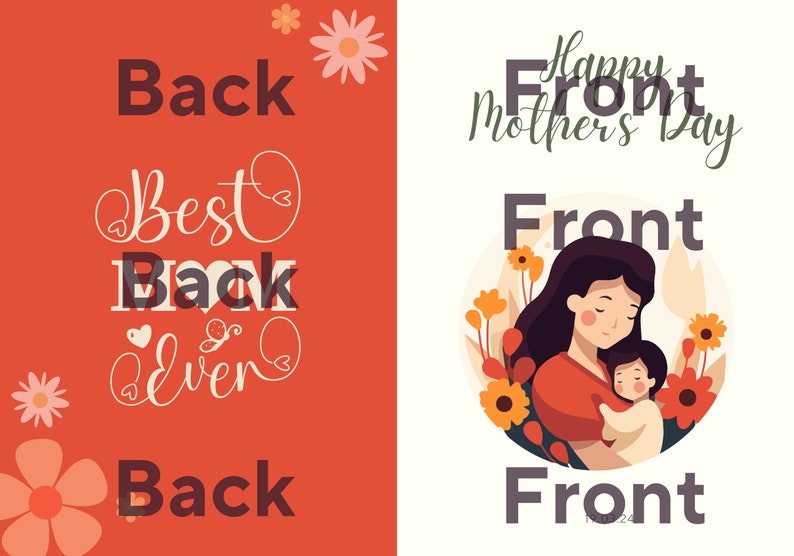 Editable Canva's Loving Mother's Day Folded Card Template. Tender and ...