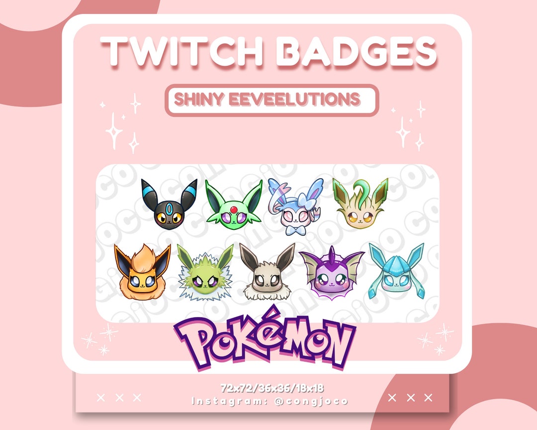 SHINY Eeveelutions Twitch Badges Streaming, Pokémon, Shiny, Cute ...