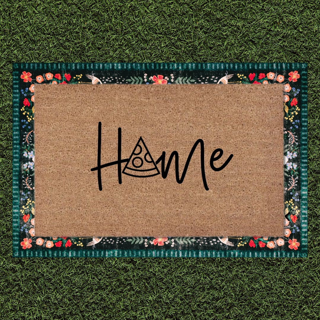 Home Pizza Slice Hand Painted Doormat Welcome Mat Home Decor Front Door ...