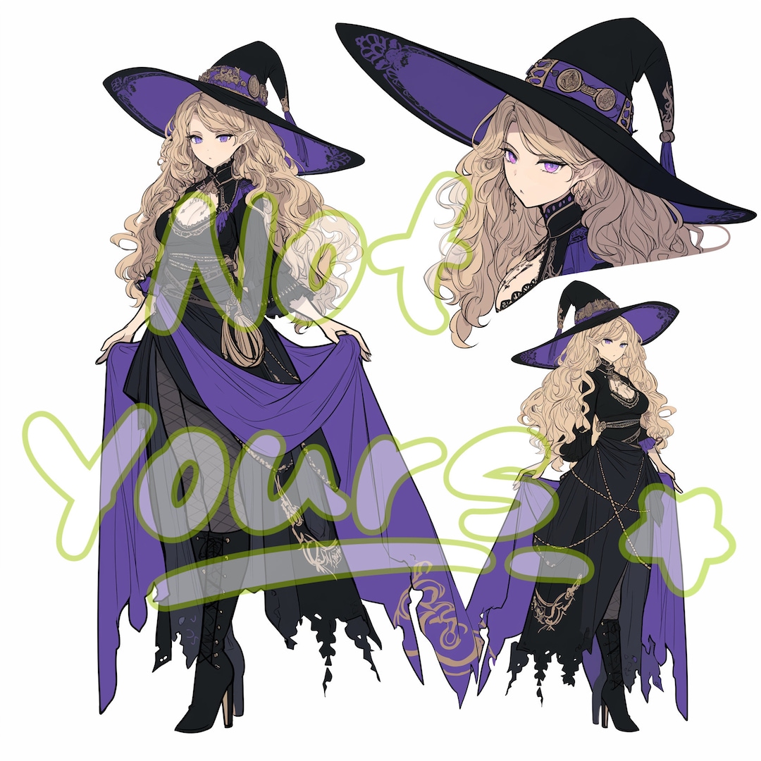 Witch Adoptable OC Reference Sheet - Etsy