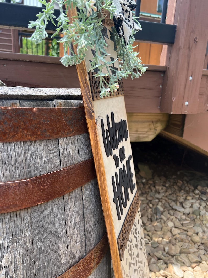 Welcome to Our Home Porch Leaner Sign/ Porch Sign/ Sign for Porch/ 3D ...