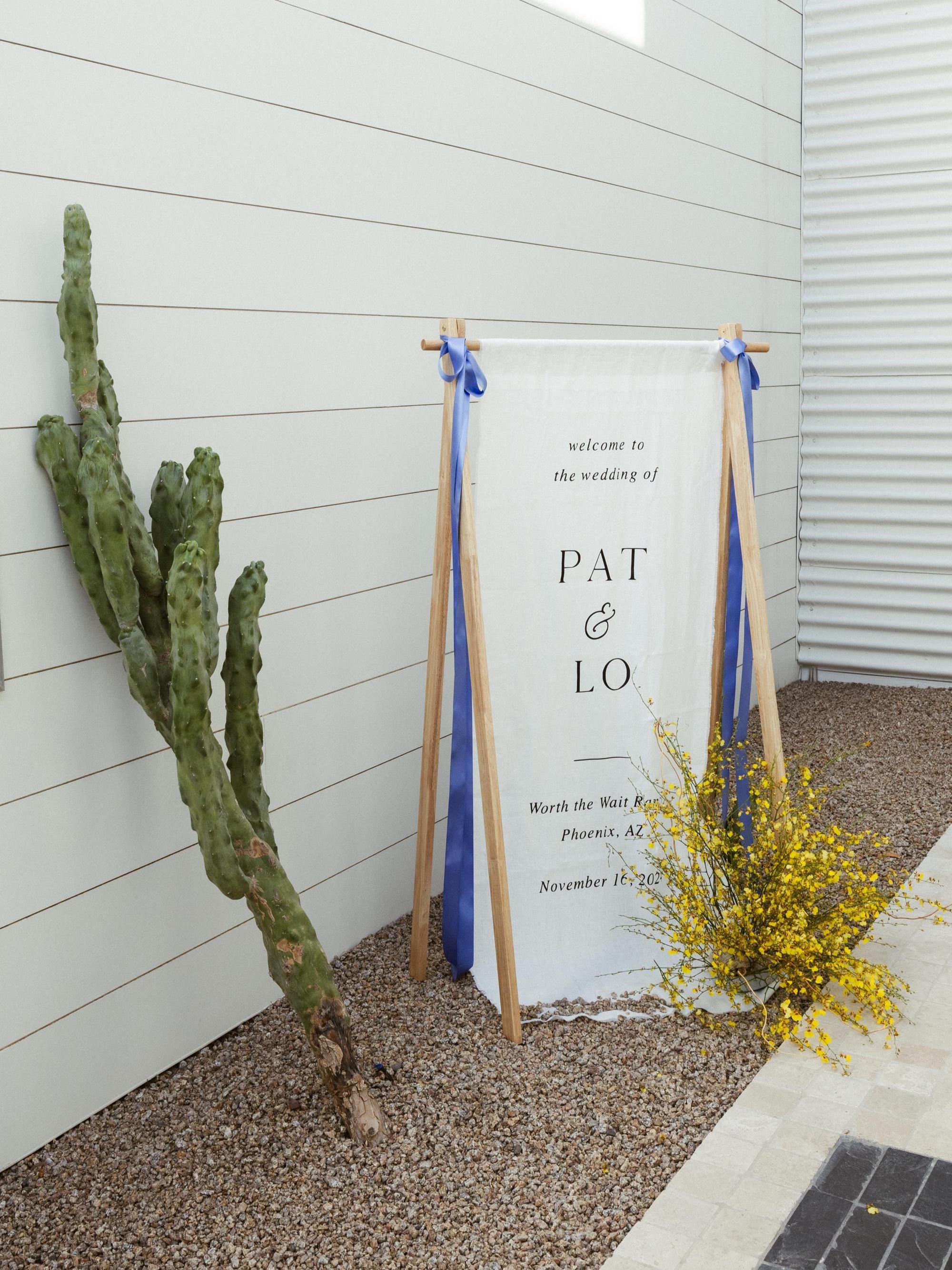 Custom Wedding Sign, Linen Welcome Signage, Fabric Banner, Size 28x70 ...