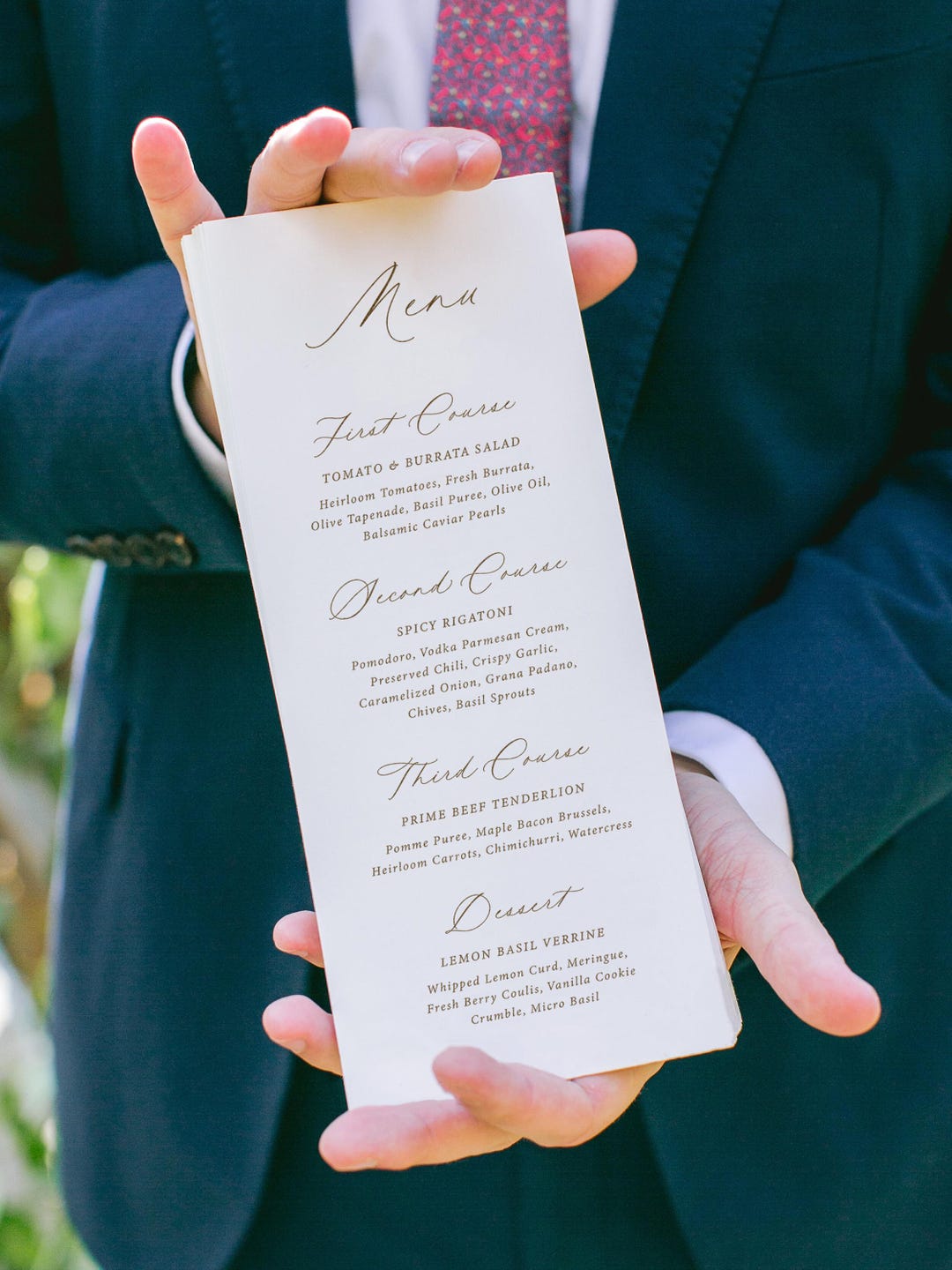 Custom Menu Card | Letterpress Print or Digital Print Option - Etsy