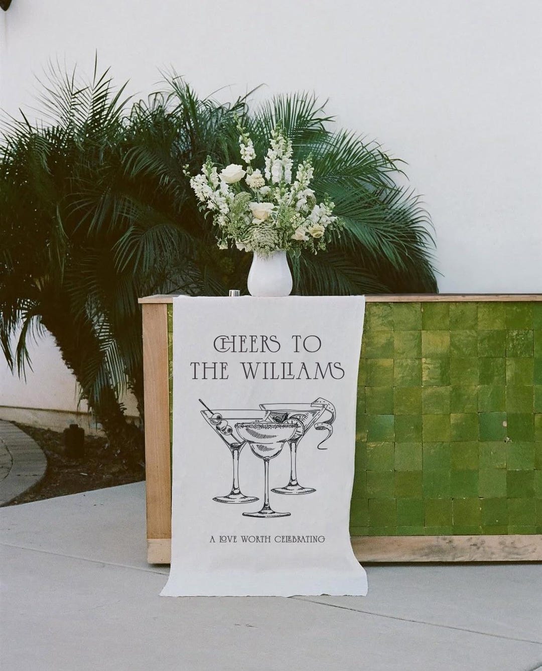 Custom Welcome Bar Sign, Linen Banner, Wedding and Event Reception ...