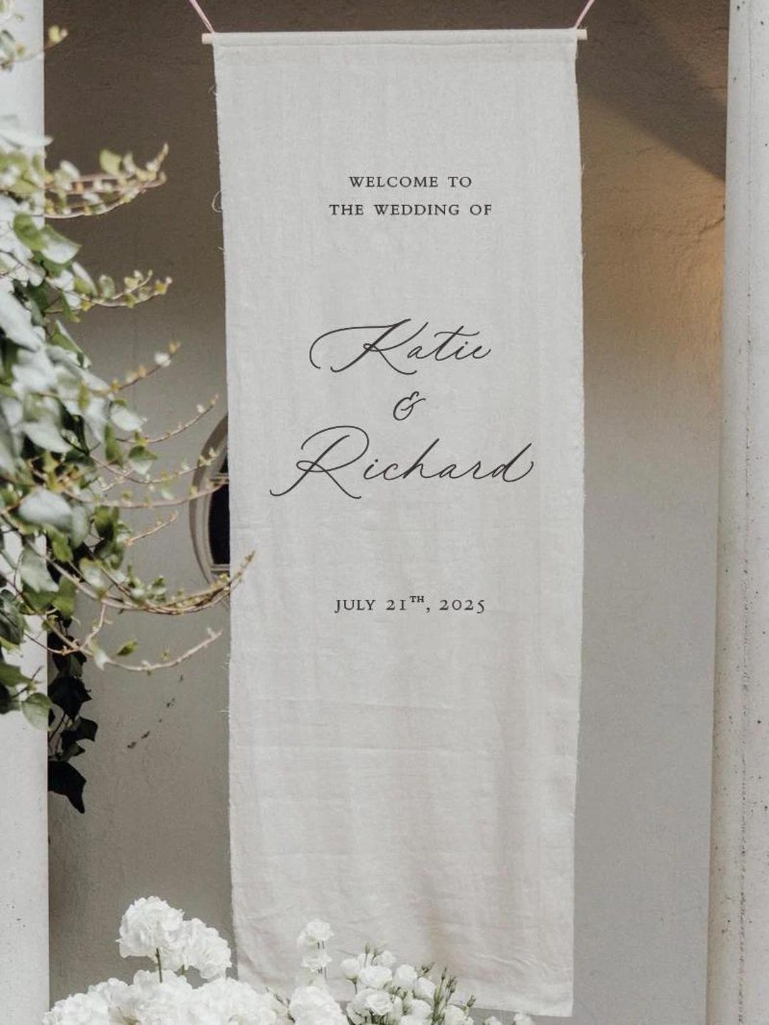 Wedding Premium Linen Fabric Signage - 28x70, 24x70, 20x70 Inches ...