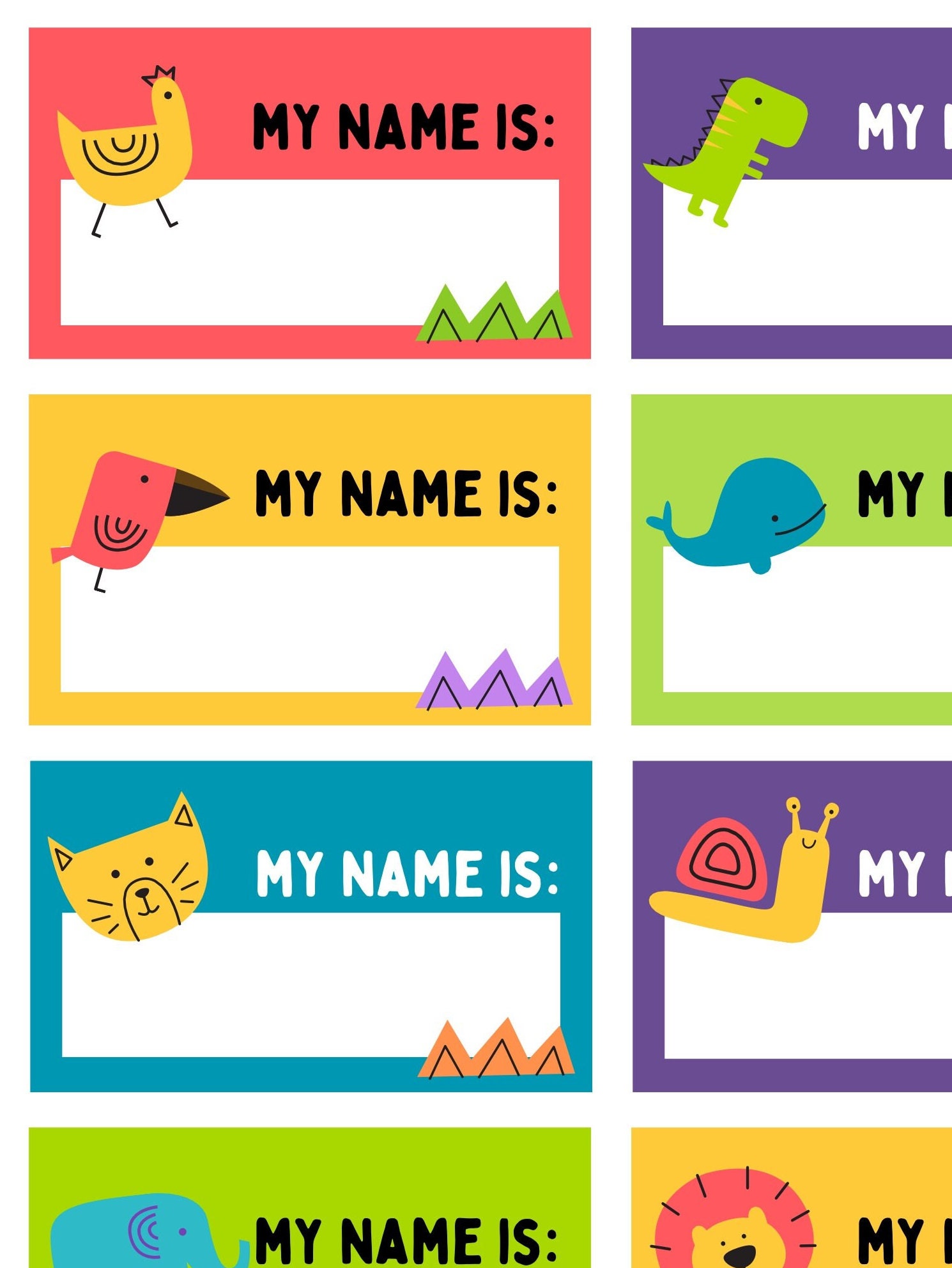 Editable Canva Name Tags Printable Name Tags Kids Party Name Tags ...