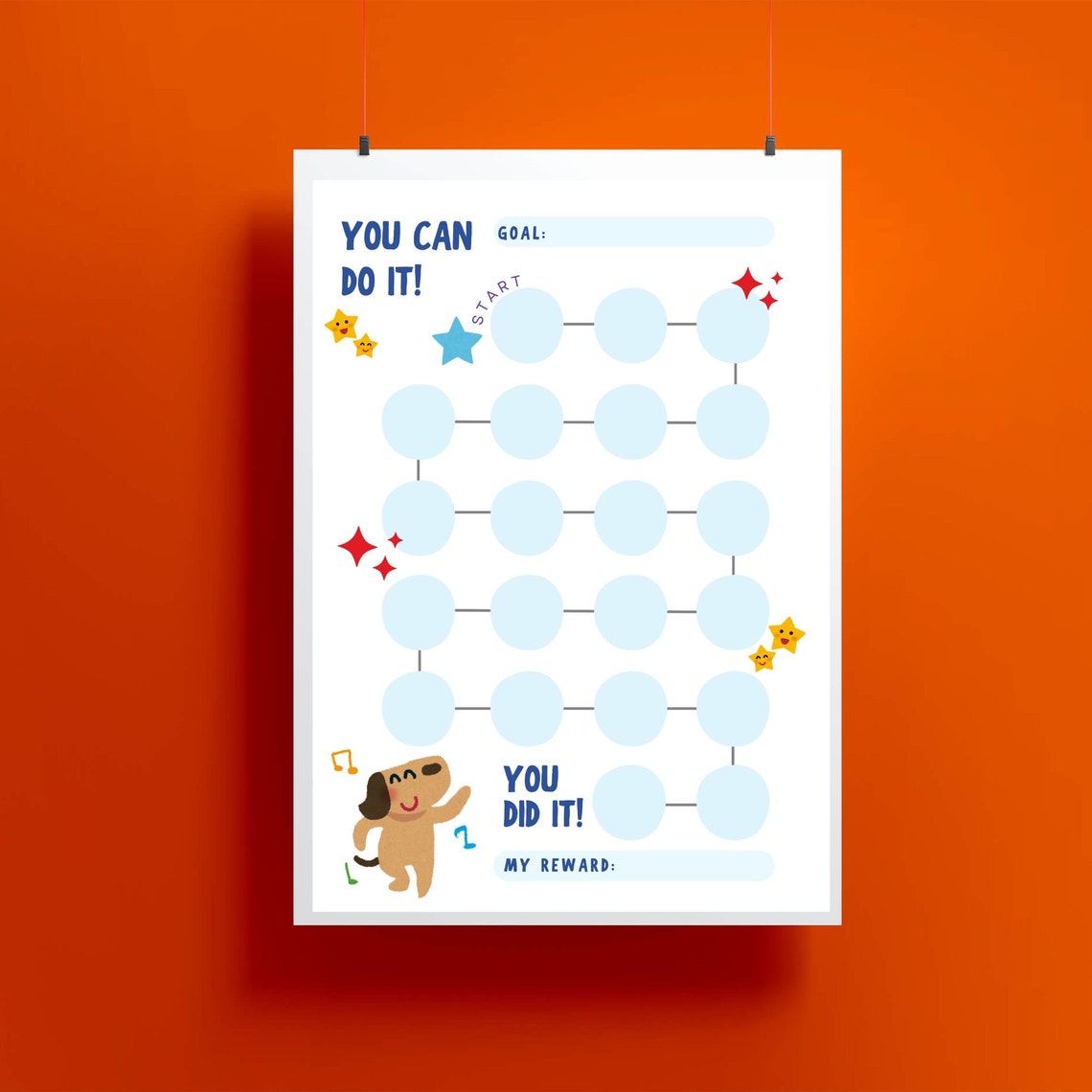 Printable Reward Chart Kids Printable Potty Chart Dog Sticker Chart ...