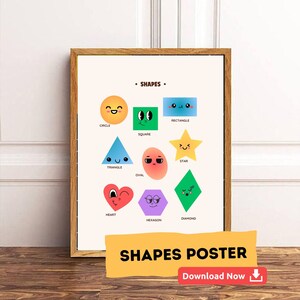 Shapes Poster: Kids Educational Wall Art (digital Download) - Etsy