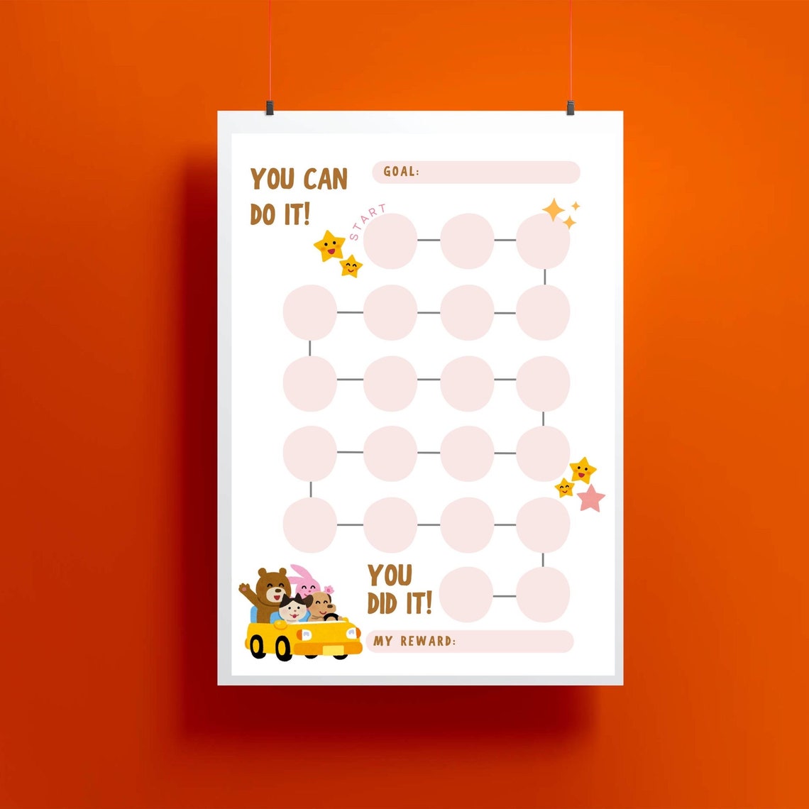 Kids Reward Chart: Printable Behavior & Potty Training (digital ...