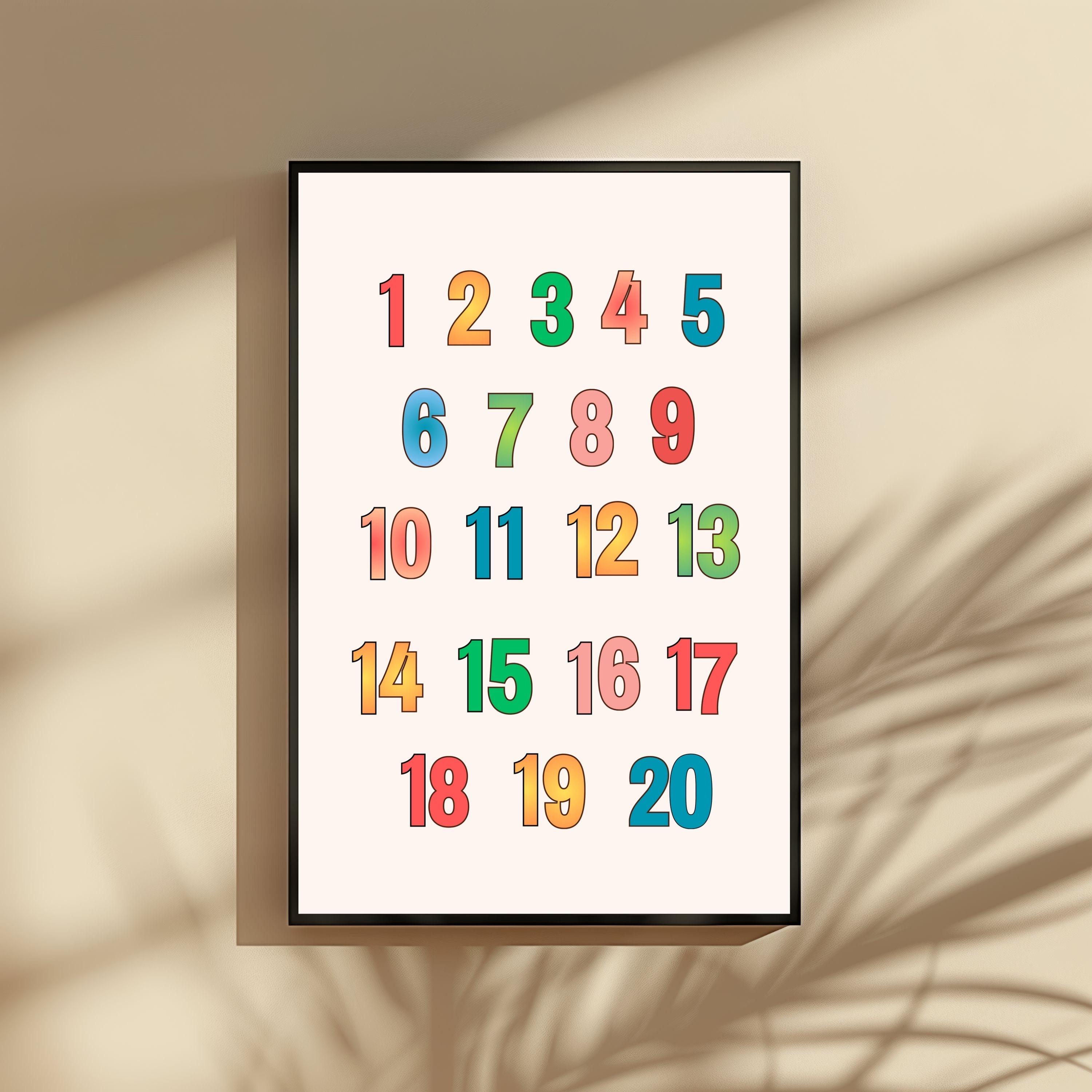 100 Square Poster Number 1-10 Childrens Wall Chart Educational Maths ...