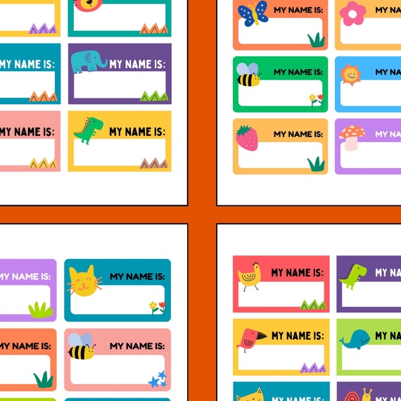 Preschool Name Labels Printable New Year's Name Tags
