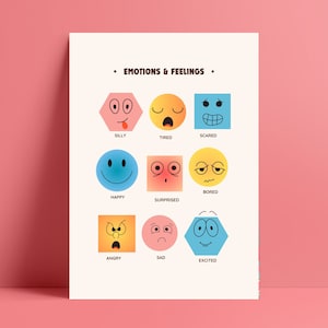 Printable Poster Kids Feelings Chart Learning Poster Homeschool ...