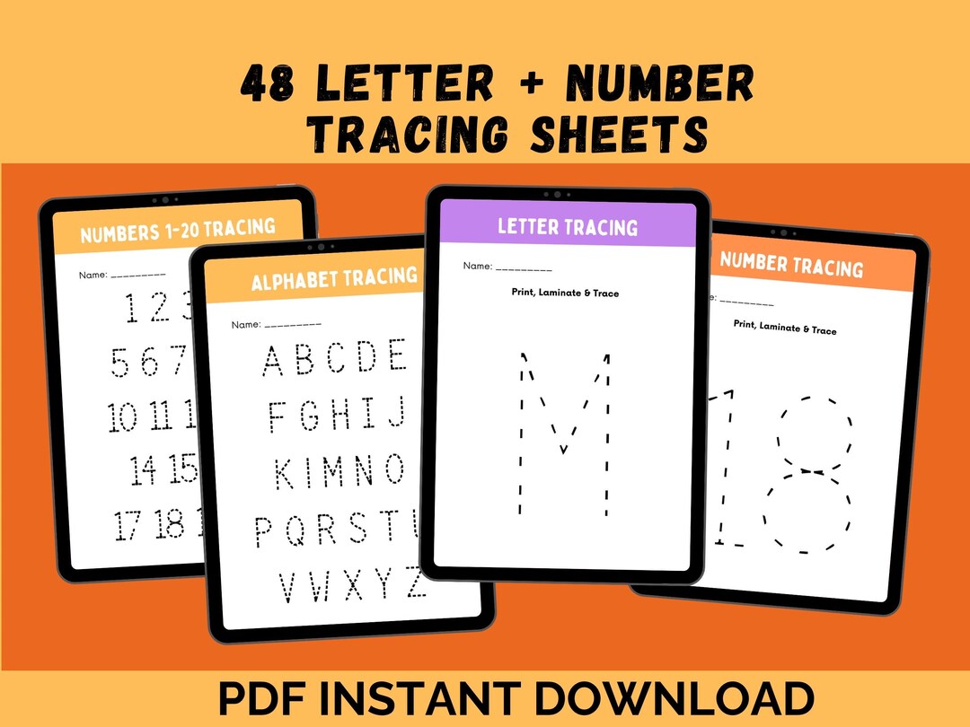 Alphabet & Number Tracing Workbook: Preschool Writing Practice (PDF ...