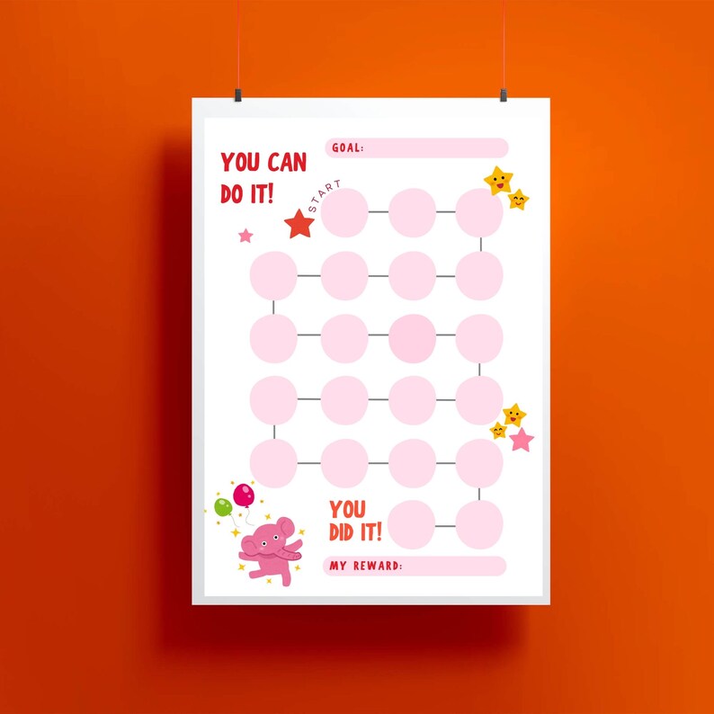 Printable Reward Chart Toddler Reward Chart Kids Potty Chart Pink ...