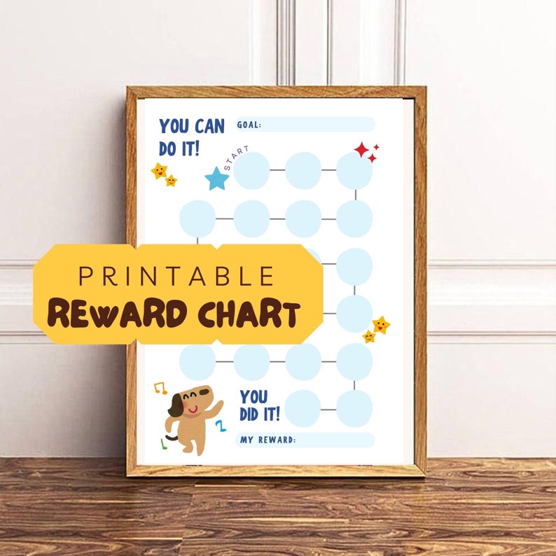 Printable Reward Chart Kids Printable Potty Chart Dog Sticker Chart ...