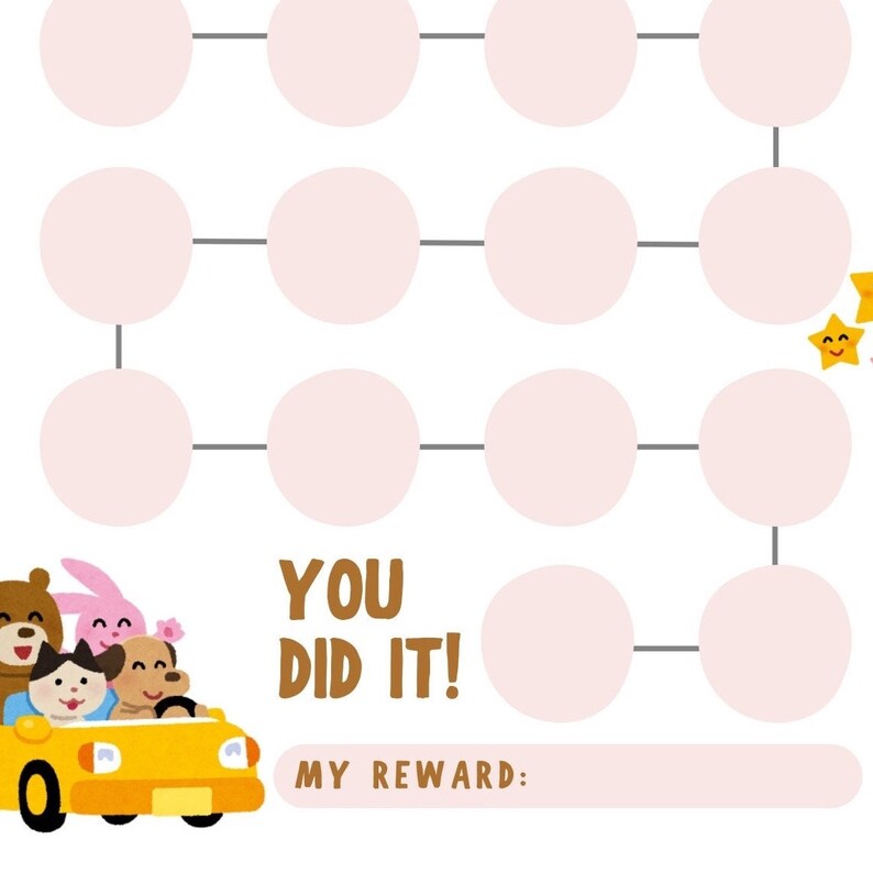 Kids Reward Chart: Printable Behavior & Potty Training (digital ...