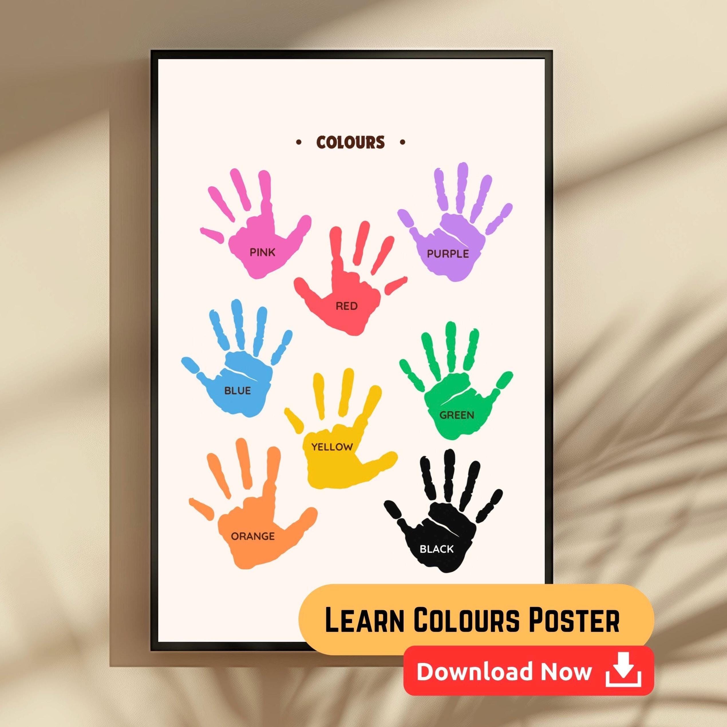 Digital COLOURS Poster Educational Kids Decor Kindergarten Wallart ...