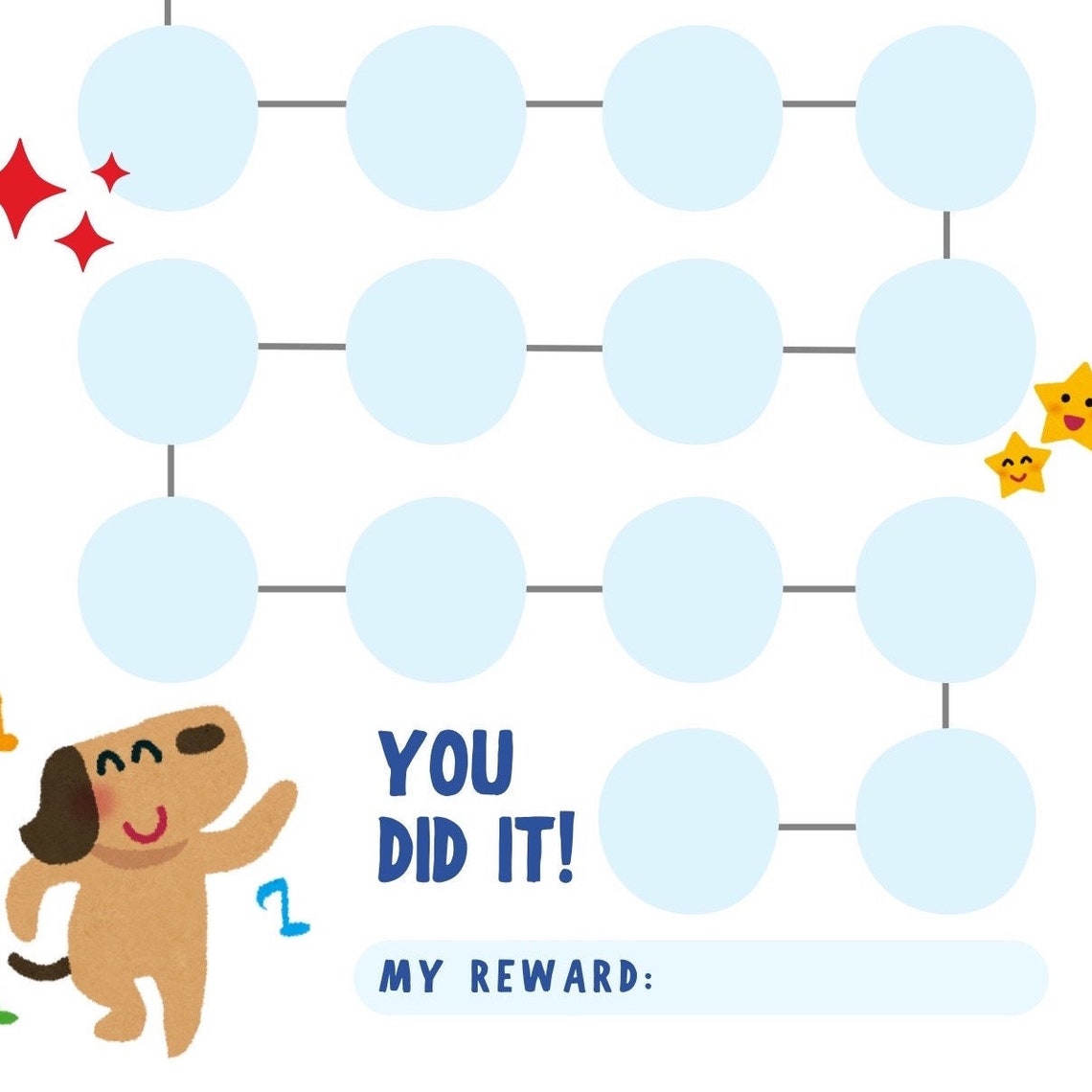 Printable Reward Chart Kids Printable Potty Chart Dog Sticker Chart ...