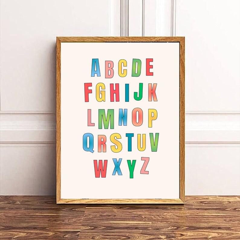 Alphabet Poster Educational Poster Toddler Playroom Decor Printable Abc ...