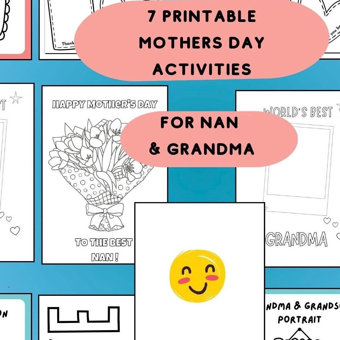 Grandma Mothers Day Activity Sheets Printable Mothers Day Craft Grandma ...