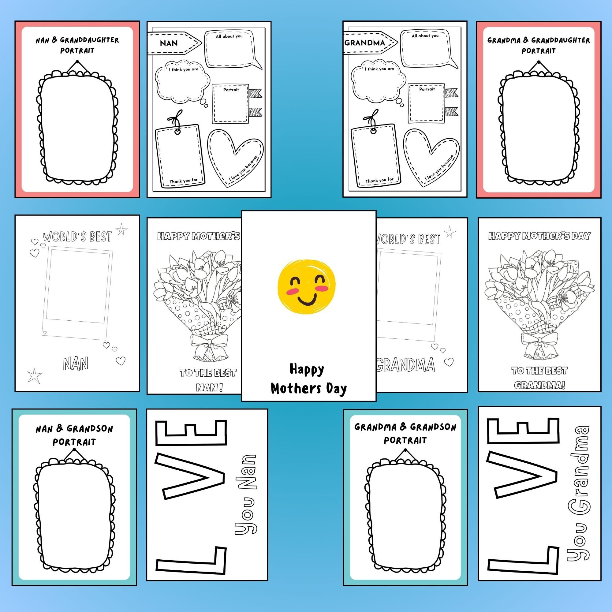 Printable Mothers Day Activity Personalised Mothers Day Gift Grandma ...