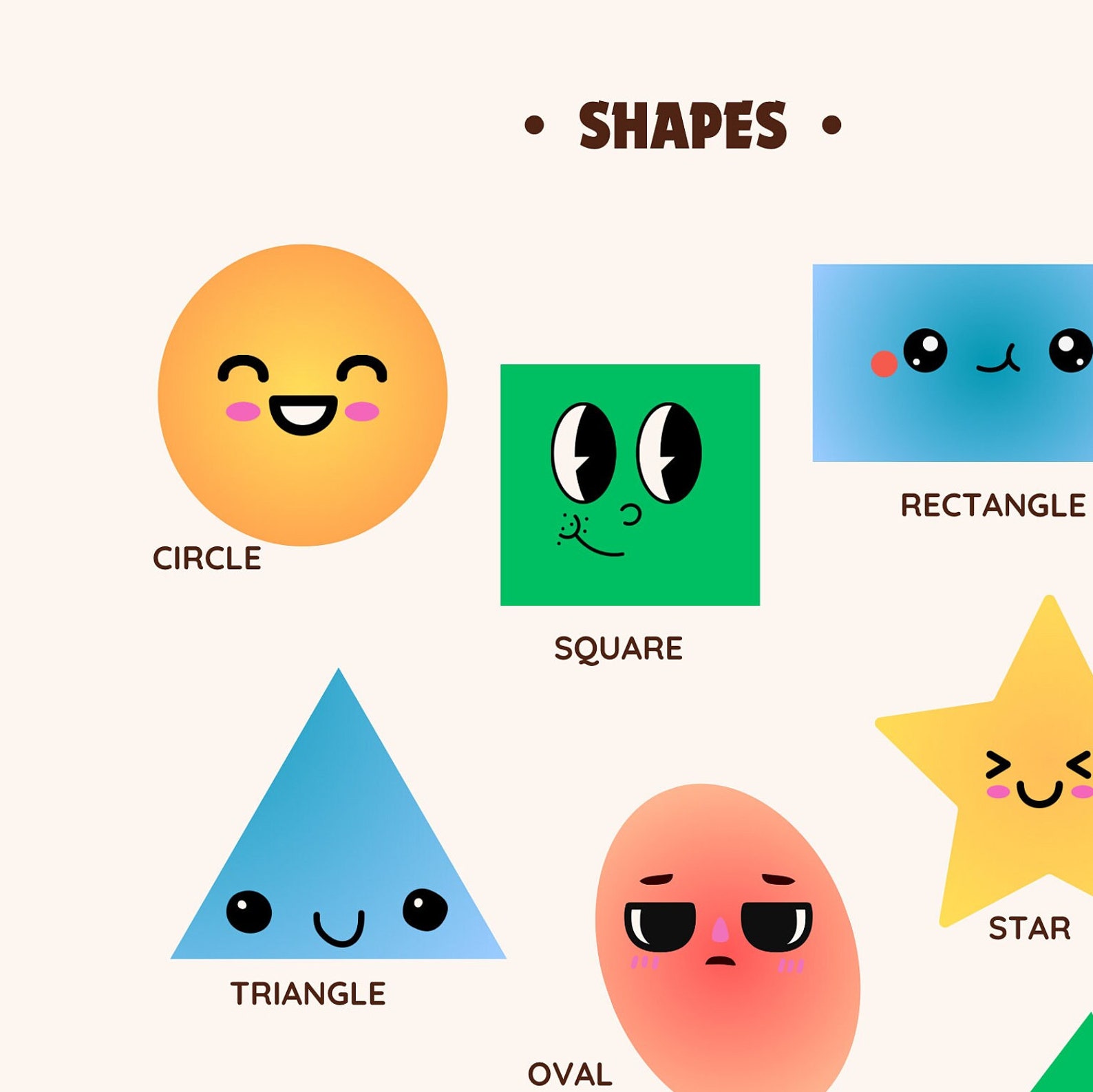 Downloadable Educational Poster SHAPES Poster Kids Print Toddler ...