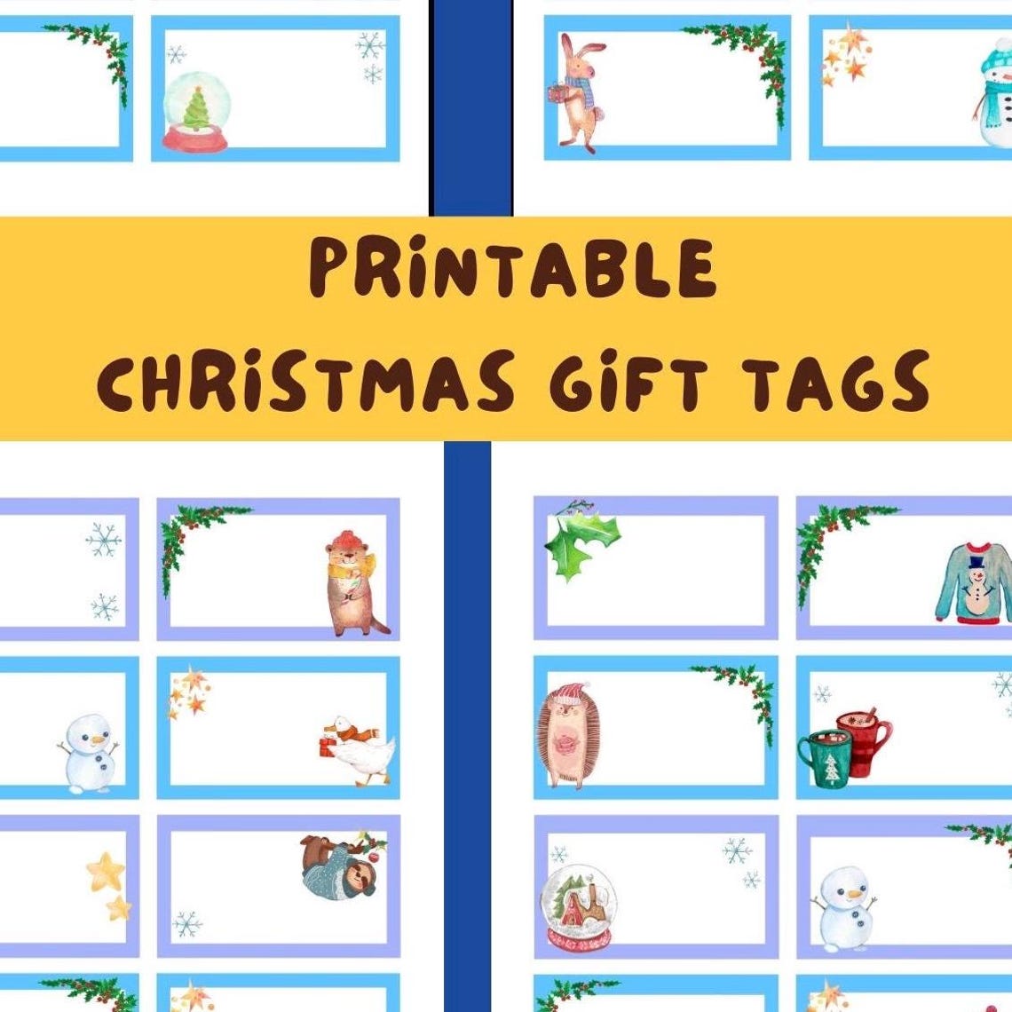 Downloadable Christmas Label Printable Christmas Gift Tags White ...