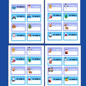Printable Christmas Name Tags: Kids Party Decor (PDF & JPEG) - Etsy