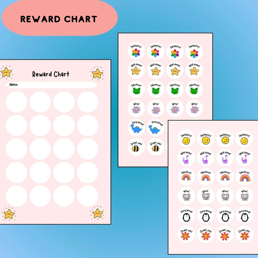 Printable Reward Chart Girls Potty Training Chart Print at Home Star ...