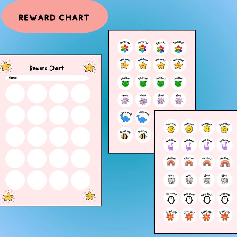 Printable Reward Chart Girls Potty Training Chart Print at Home Star ...