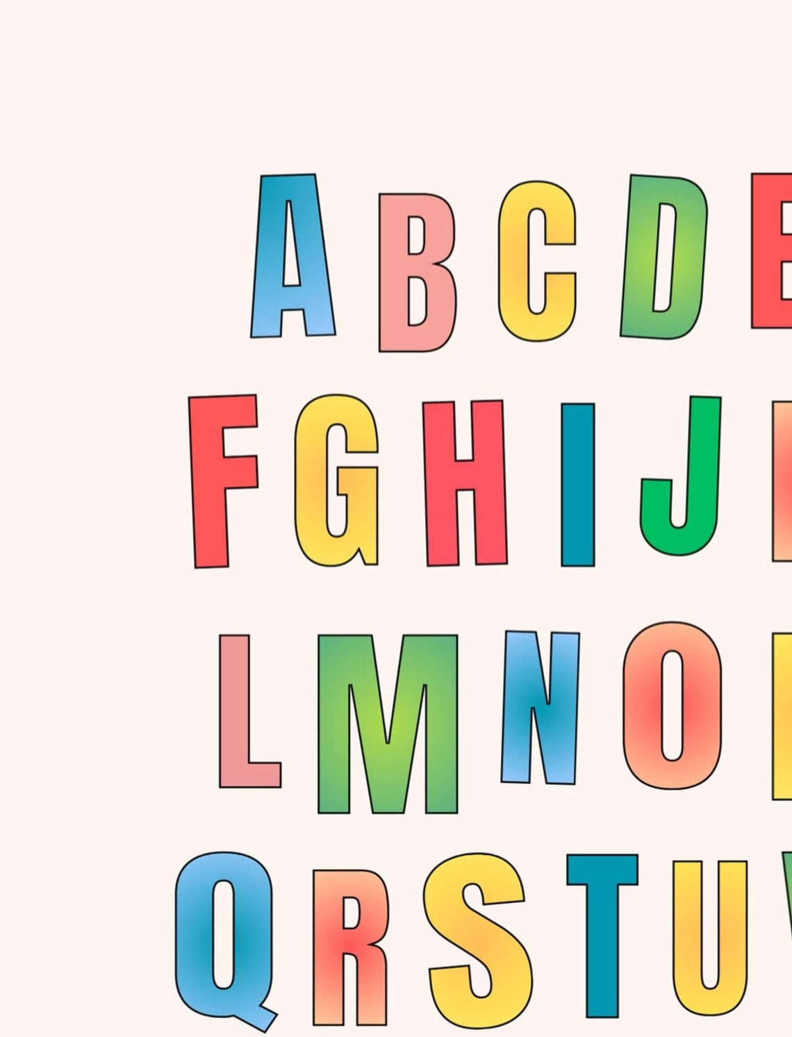 Alphabet Poster Educational Poster Toddler Playroom Decor Printable Abc ...