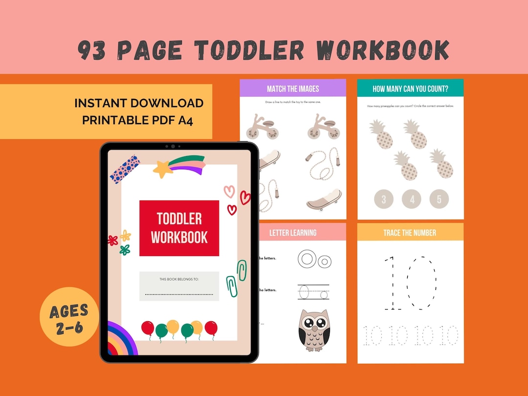 Printable Preschool Worksheet Bundle Printable Toddler Tracing Activity ...