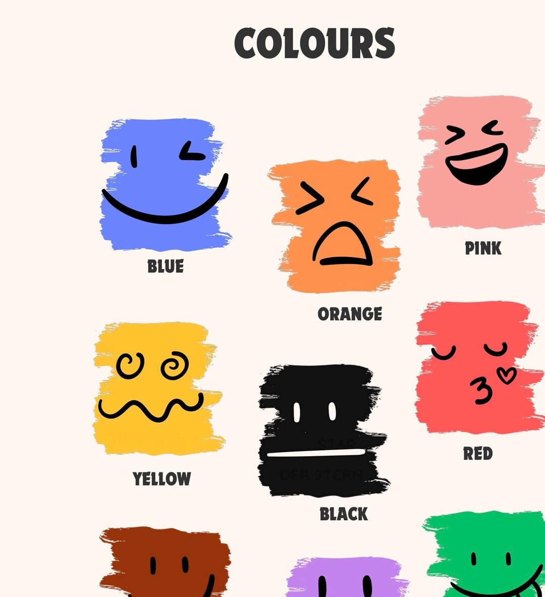 Learn Colors Poster: Playroom Wall Art, Educational Decor (digital ...