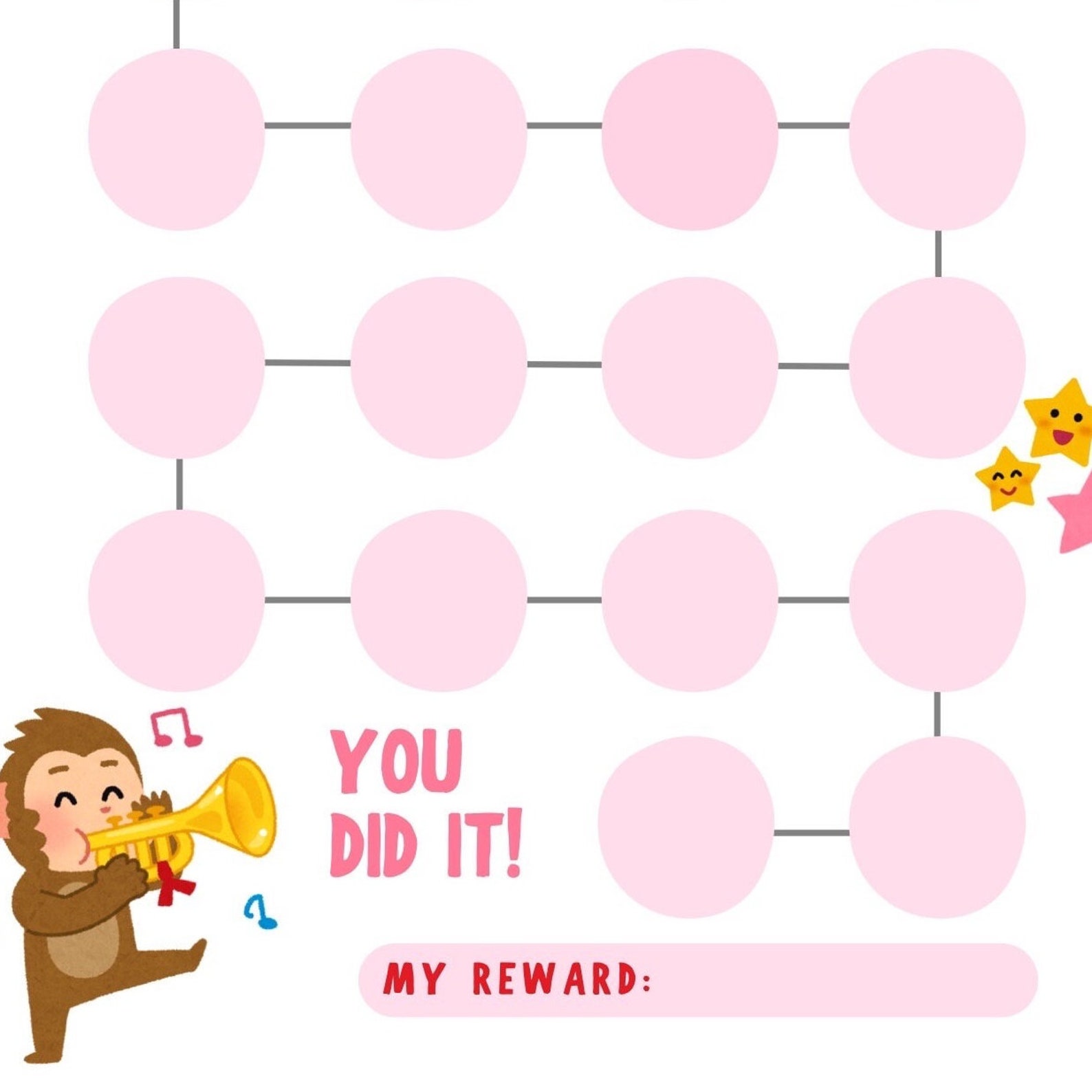 Printable Reward Chart Toddler Music Practice Tracker 21 Day Reward ...