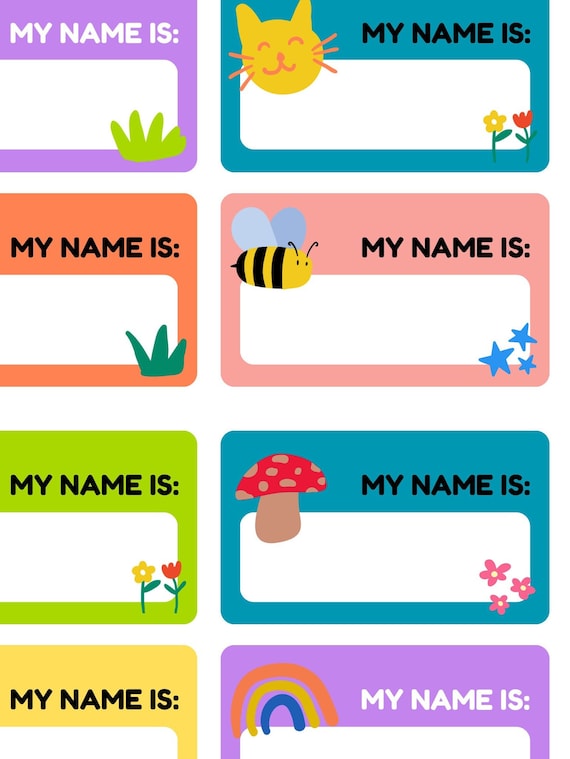 Preschool Name Labels Printable New Year's Name Tags